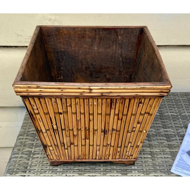 Large Bamboo & Reed Box Planter | Chairish