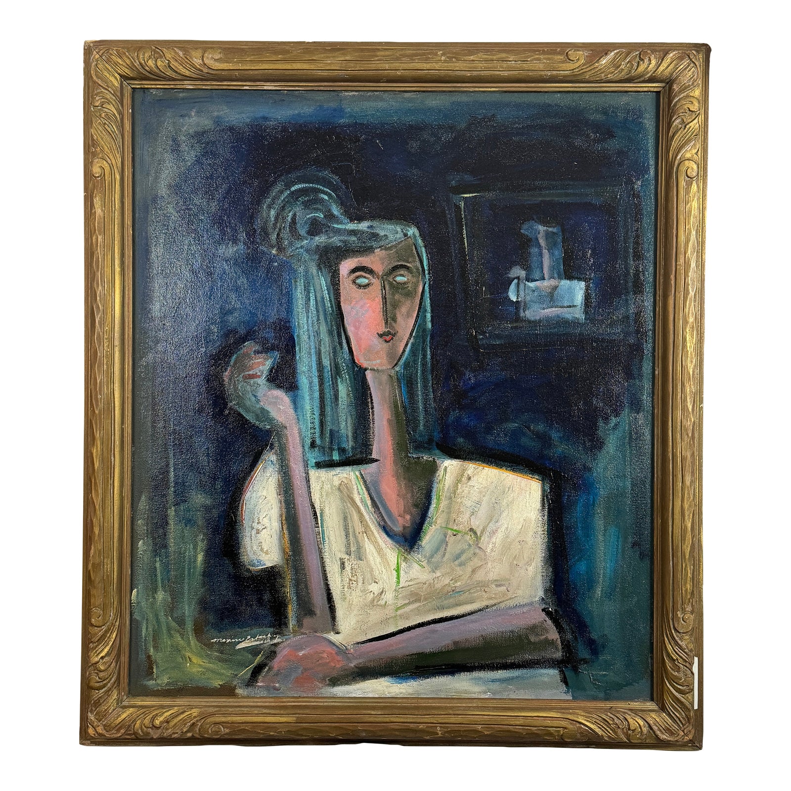 Maxine Estachy 1950 French Portrait | Chairish