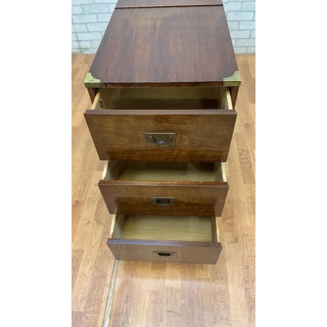 1960s Vintage Mid Century Modern Campaign Style Lift Top 3 Drawer ...