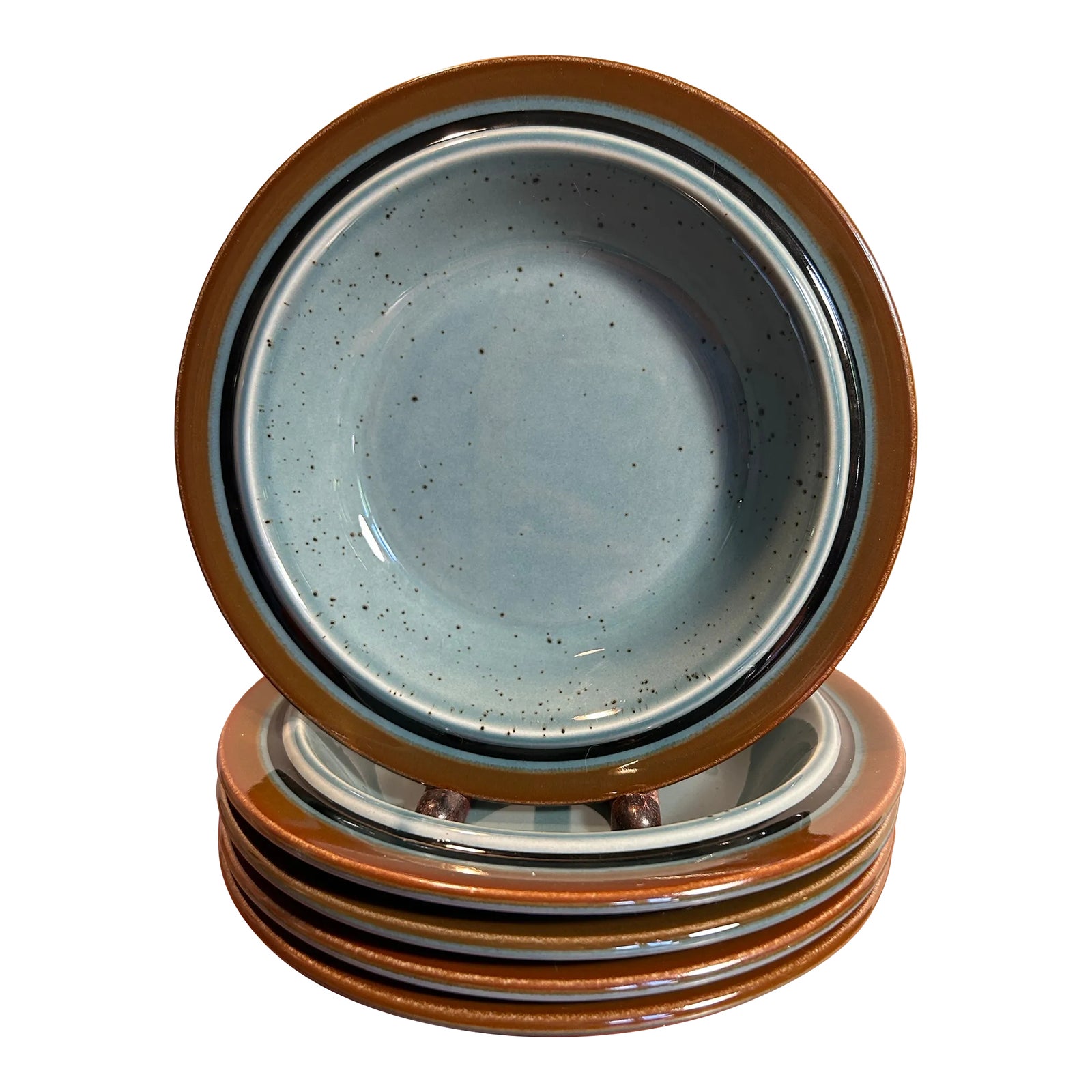 Mid Century Arabia Finland Pottery Set of 5 Salad Dishes ‘Meri’ Pattern ...