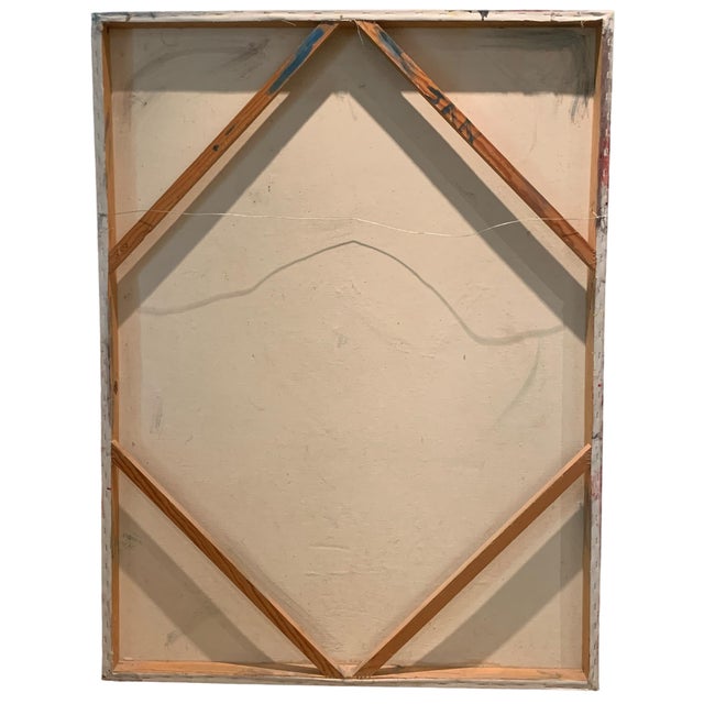 1990s Jan Reesman Expressionist Acrylic Painting on Canvas, "Cat About ...