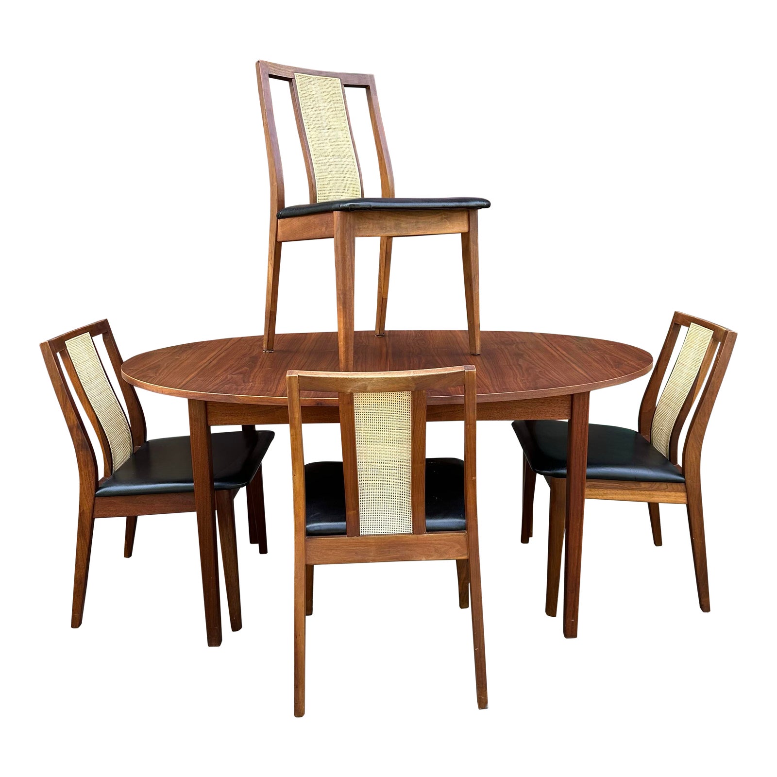Oval Dining Table With 4 Chairs Hibriten Company | Chairish