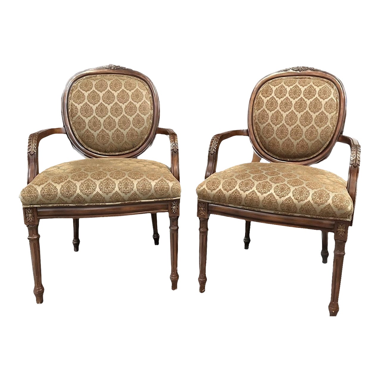 Pair of French Country Traditional Side Chairs | Chairish