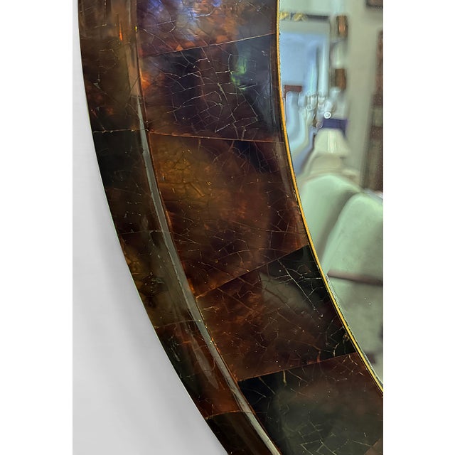 Large Maitland Smith 1980s Tessellated Shell Mirror, Tortoise Shell ...