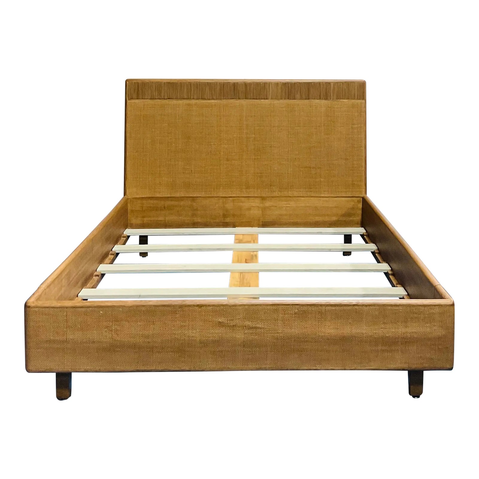 Baker/ McGuire Organic Modern Tan Cane Queen Bed | Chairish