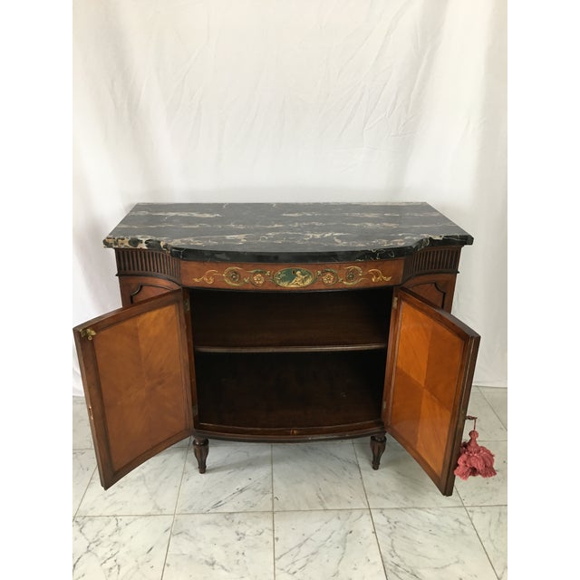 1930’s Traditional Adams Style Marble Serpentine Cabinet | Chairish