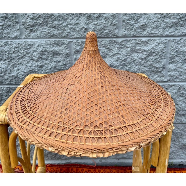Antique Asian Caned Rickshaw Coolie Sun Hat | Chairish