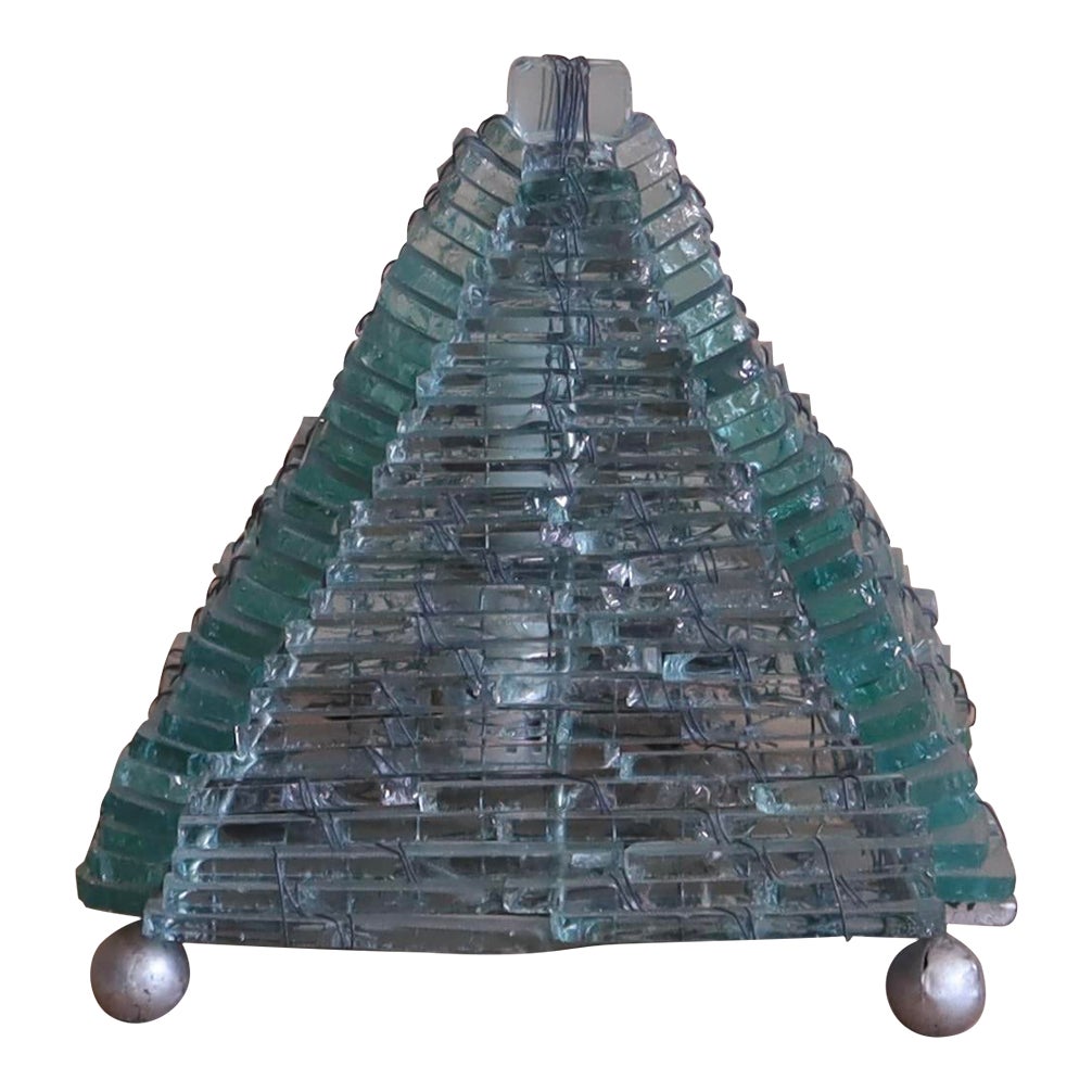 1980s Italian Stacked Glass Lamp | Chairish