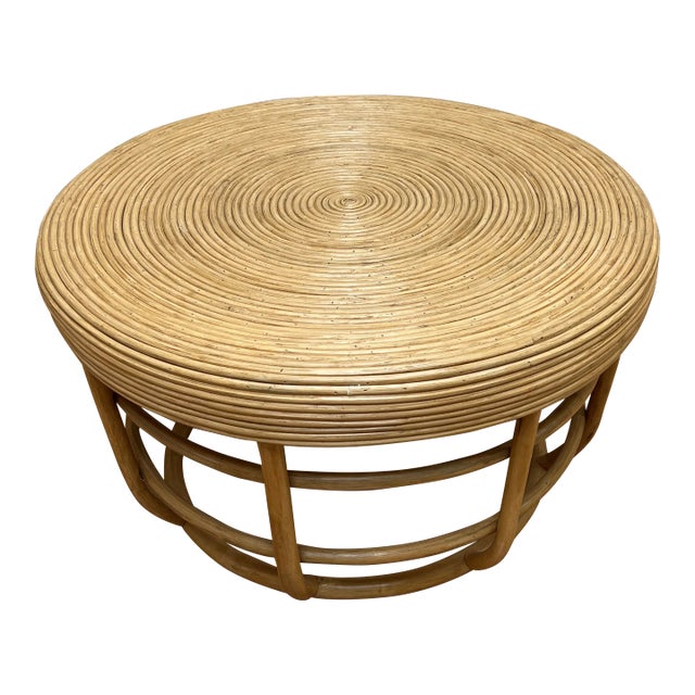 Pencil Reed and Rattan Coffee Table | Chairish