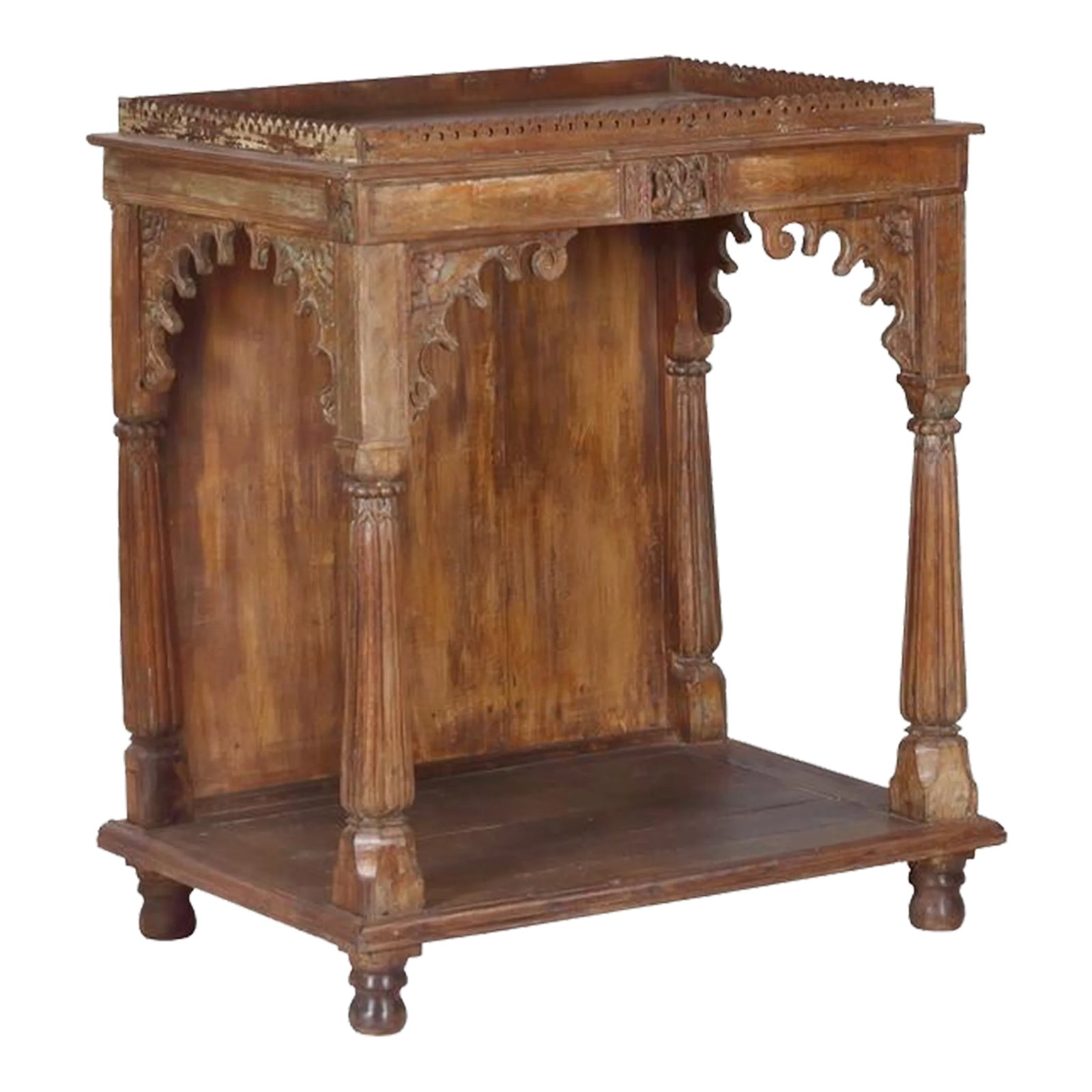 Antique Indian Teakwood Mandir or Home Temple | Chairish