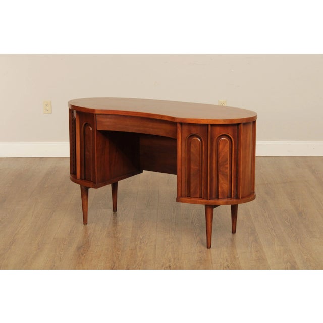 1960s Mid-Century Modern Walnut Kidney Writing Desk Attributed to ...