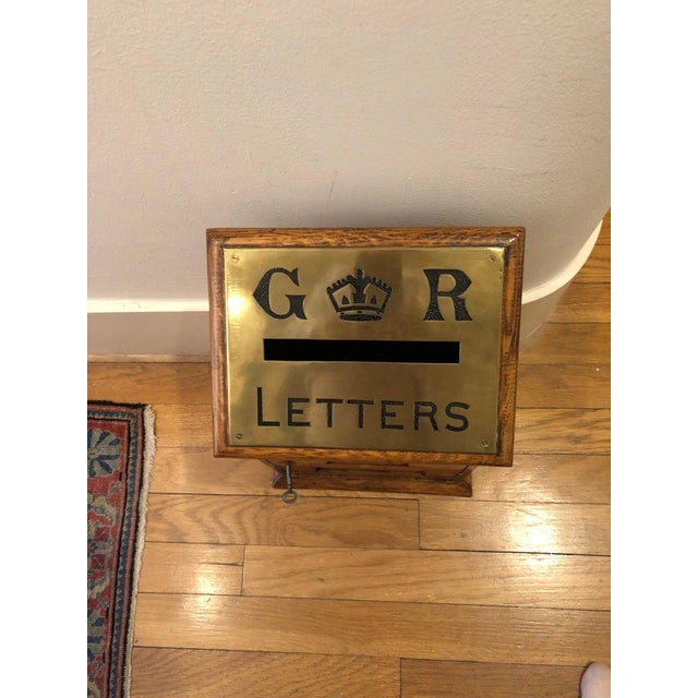 Early 20th Century Edwardian Small Oak Post Box | Chairish