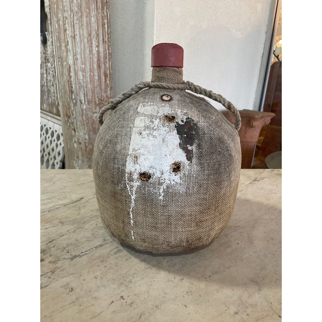 Vintage Rustic Burlap Glass Jug | Chairish