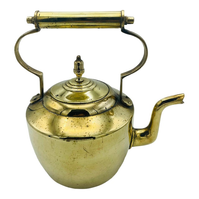 Antique Brass Tea Kettle | Chairish