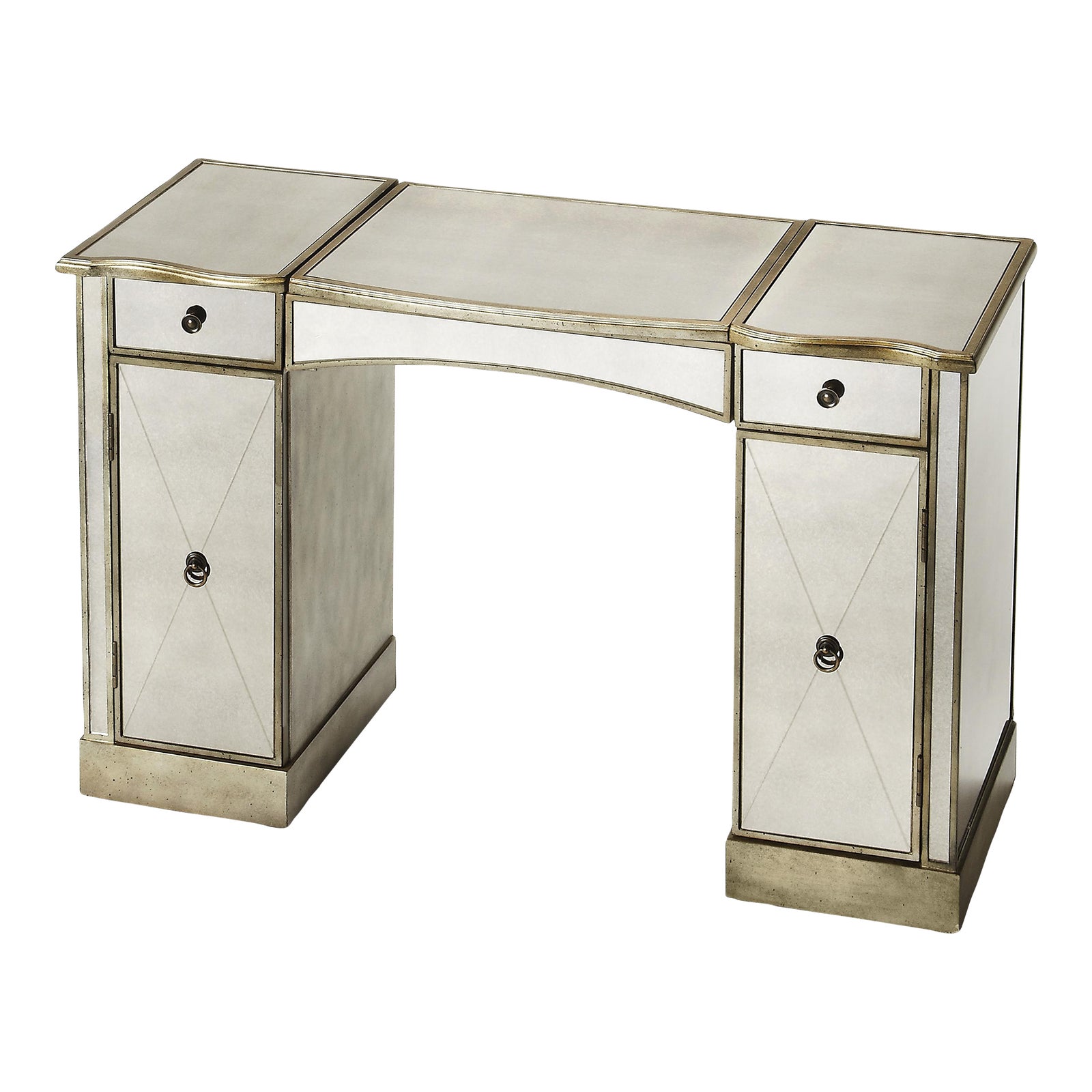 Celeste Mirrored Vanity, Silver | Chairish
