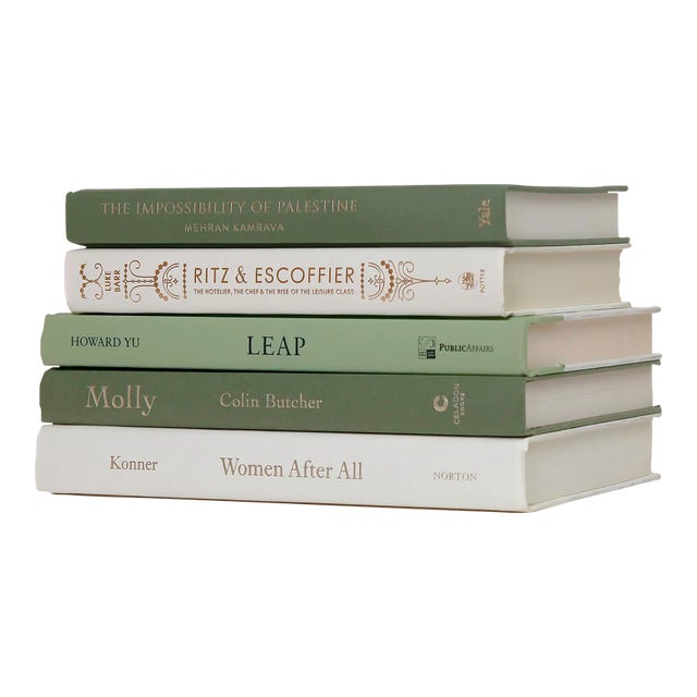 Modern Ivy Cream Book Stack, S/5 | Chairish