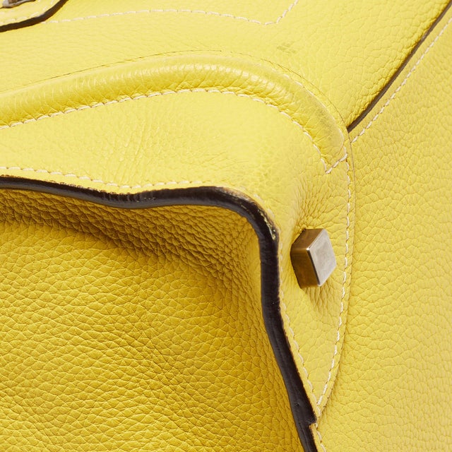 Celine Yellow Leather Mini Luggage Tote | Chairish