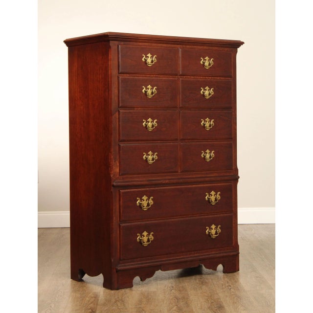 Thomasville 'Winston Court' Chippendale Style Cherry Tall Chest | Chairish
