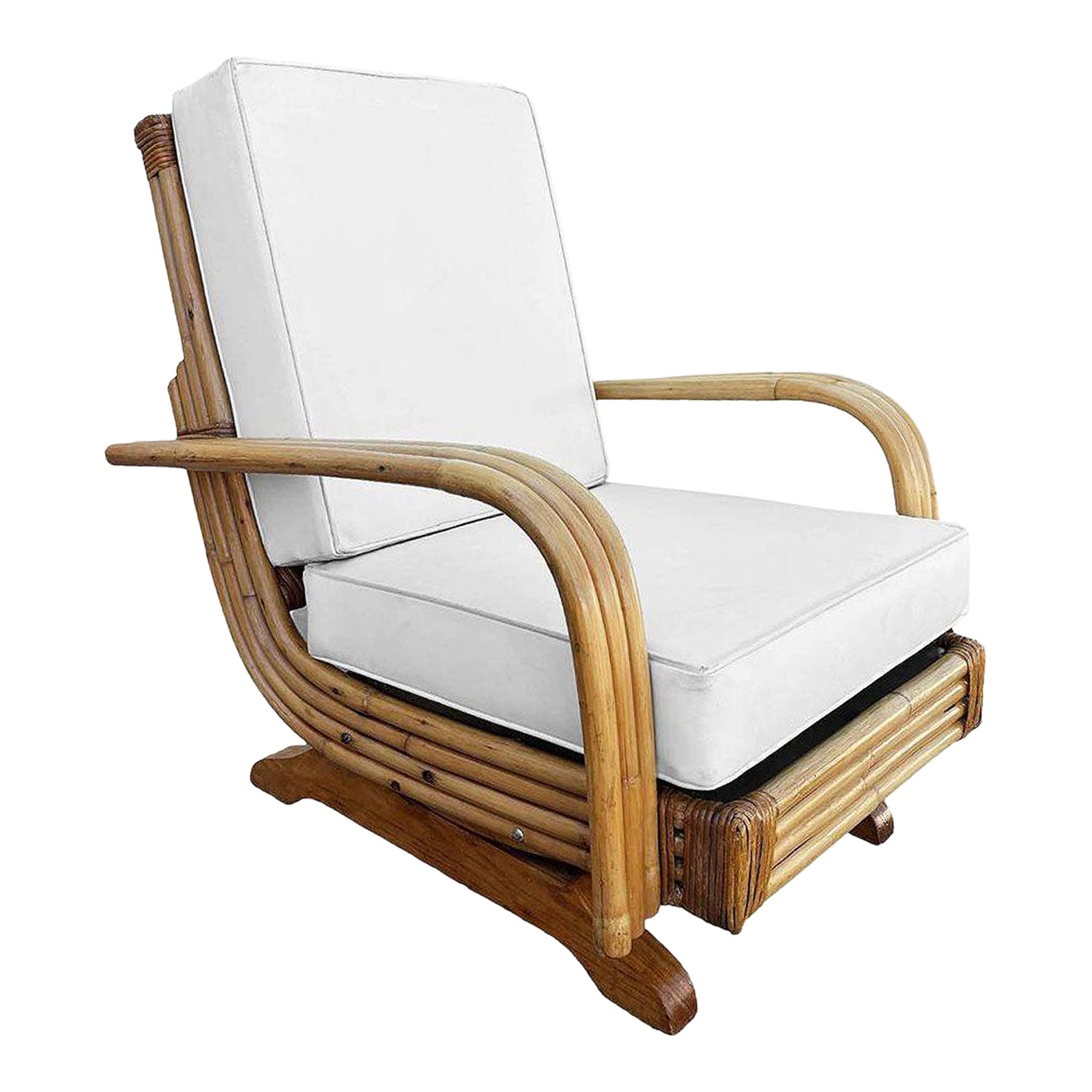 1950s Restored Mid-Century Triple Strand Rattan Springer Rocking Chair ...