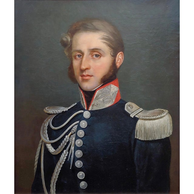 19th Century Portrait of a French Military Officer -Oil Painting | Chairish