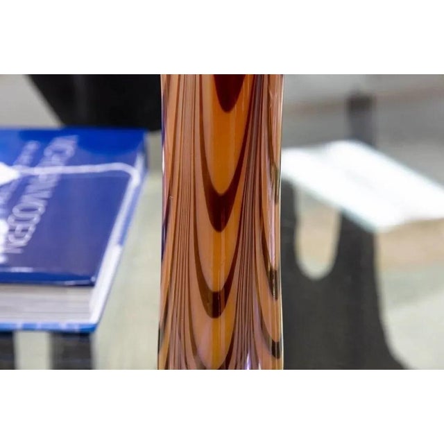 Rick Strini Signed Modern Contemporary Orange Red and Black Blown Glass ...