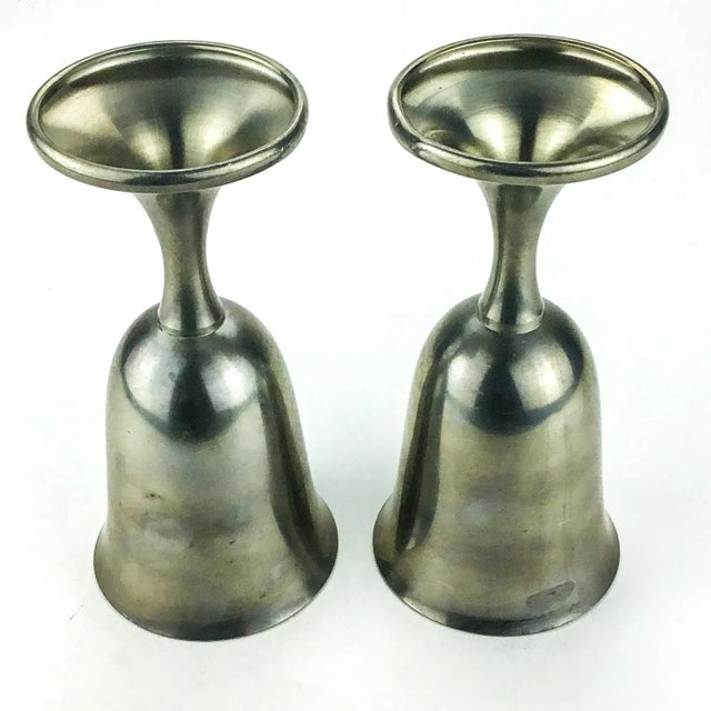 Vintage Pair of Preisner Pewter Wine Goblets 2037 | Chairish