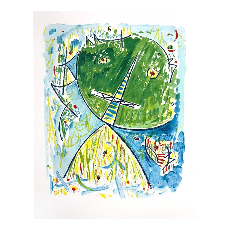 Egill Jacobsen, Mask Figure, 1890s, Lithograph | Chairish