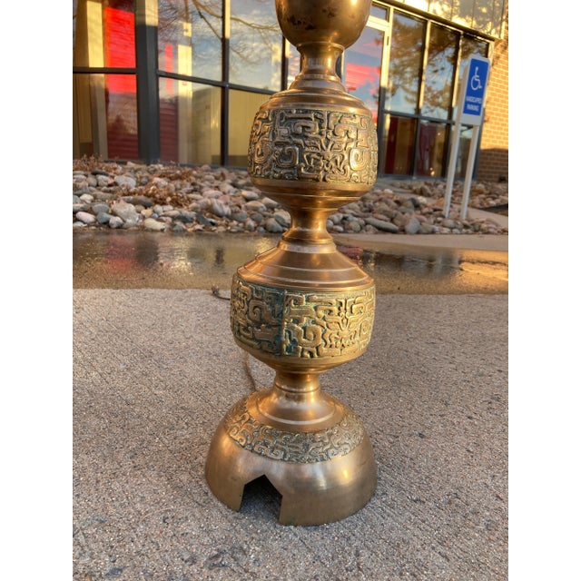 Modern Korean Brass Table Lamp Manner of Marbro | Chairish