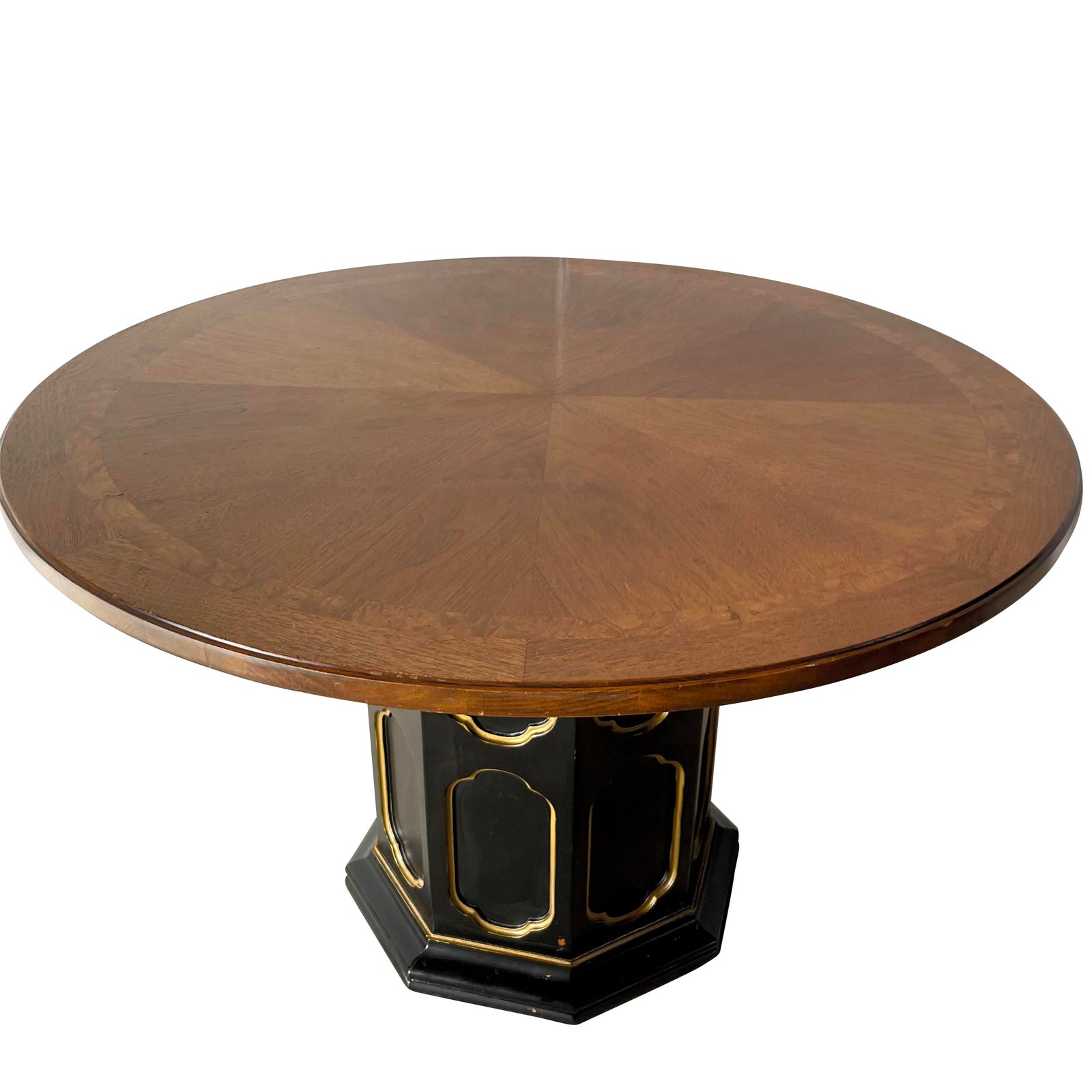 Vintage Regency Pedestal Game or Center Table | Chairish