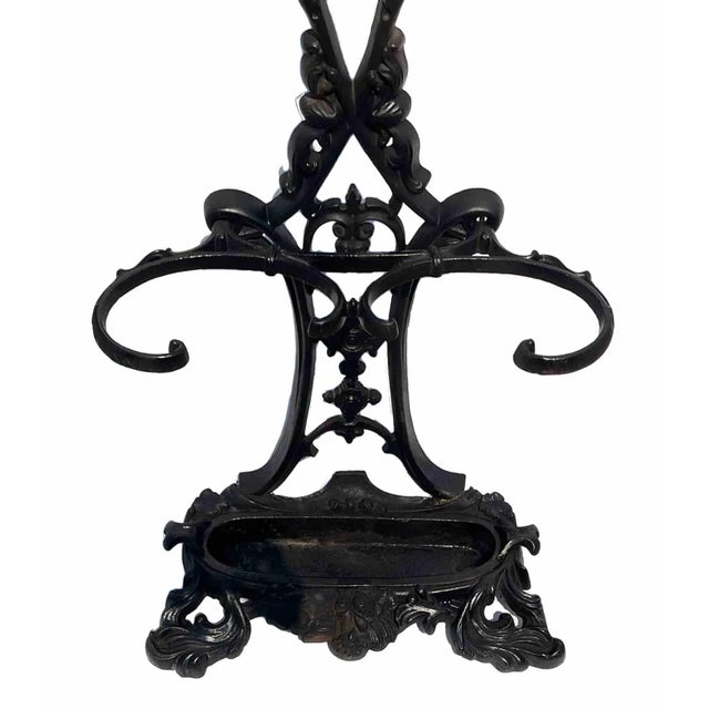 Mid 20th Century Vintage Cast Iron Victorian Coat Rack with Umbrella ...