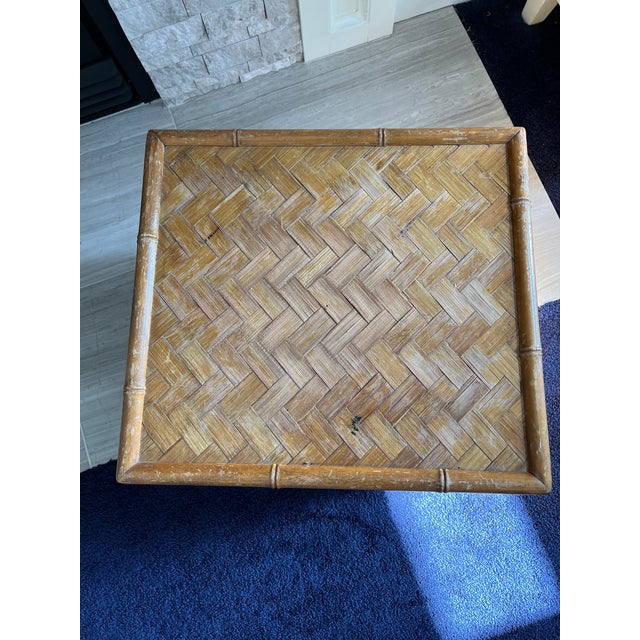 1950s Square Woven Rattan Trunk | Chairish