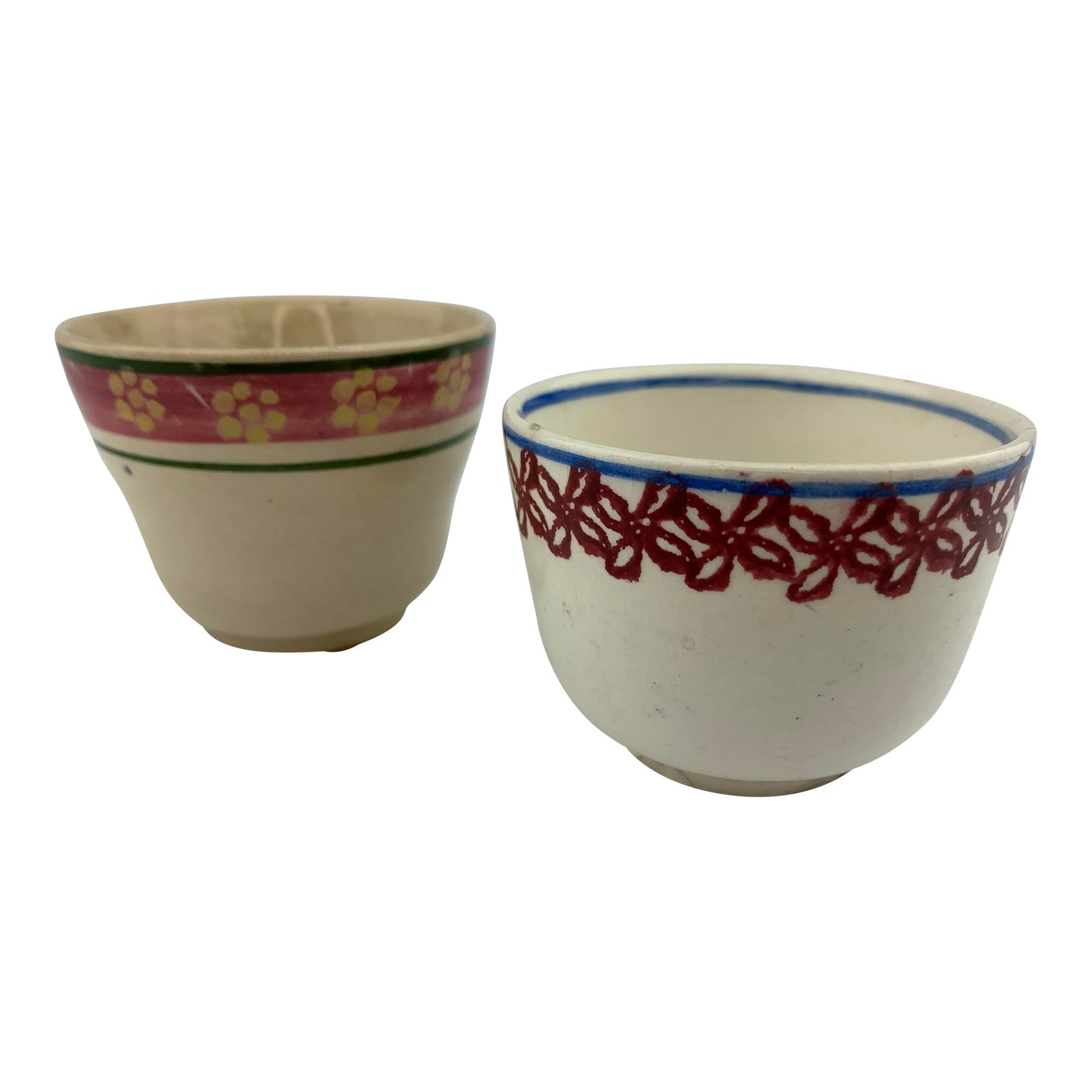 Small Scottish Soft Paste Cup - Set of 2 | Chairish