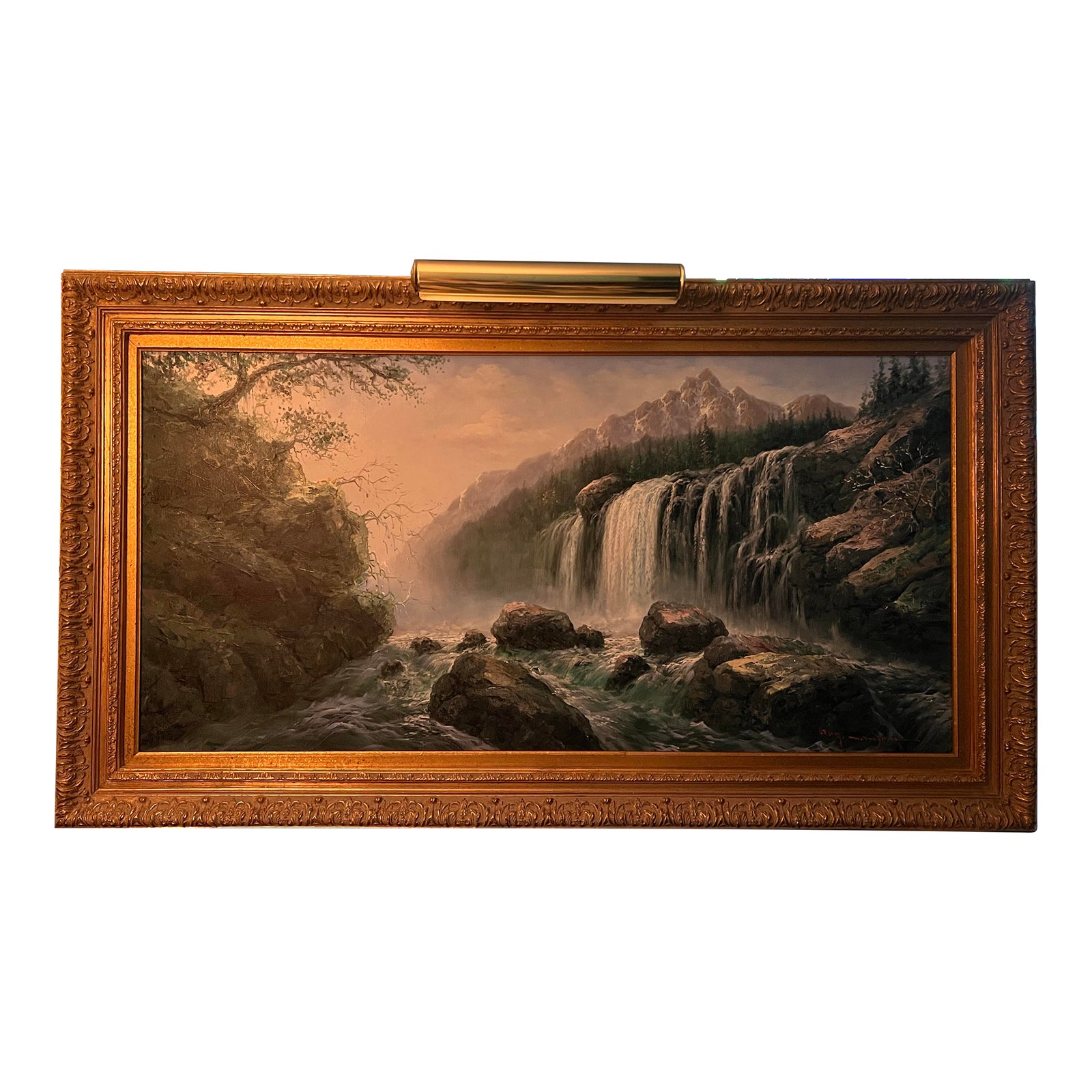Roy Manson Vintage Framed Lanscape Oil Painting on Canvas | Chairish