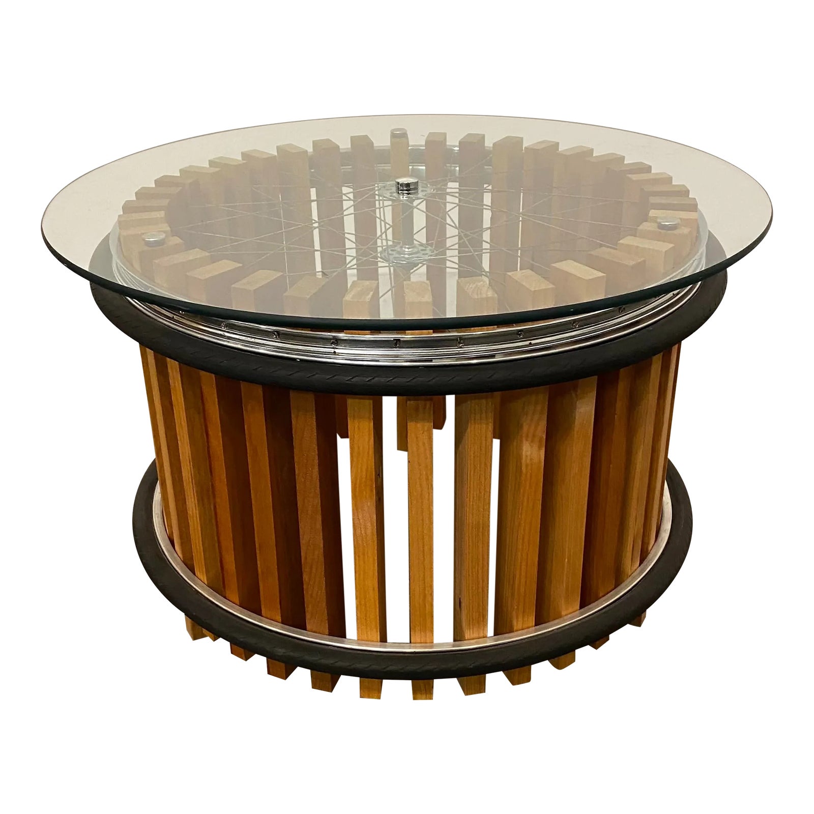 Studio Made Round Bicycle Wheel Table by K. Griesen | Chairish