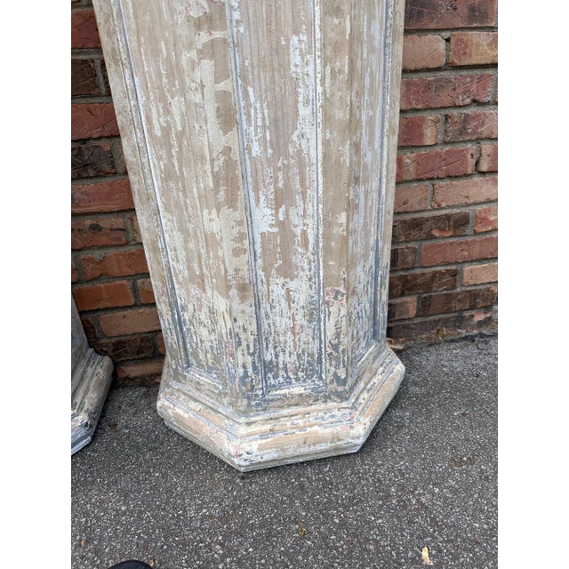 Pair English Wooden Columns | Chairish