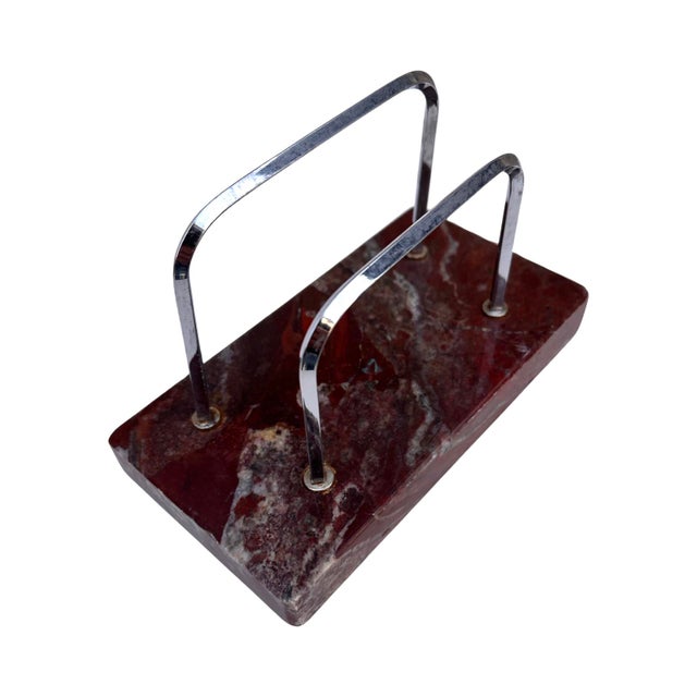 Letter Holder, Art Deco Letter Stand, Poland, 1930s, Chrome Marble ...