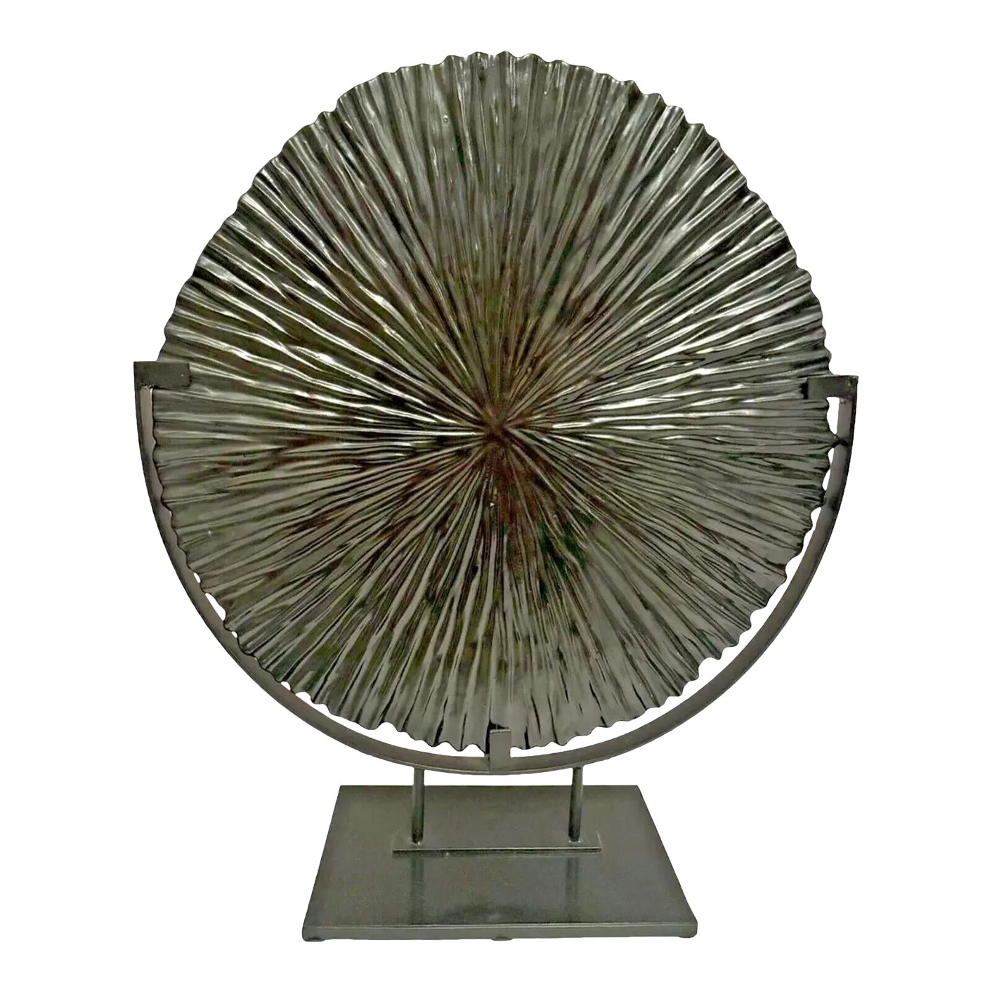 Vintage Contemporary Ceramic Charger Plate Sculpture on Designated Iron ...