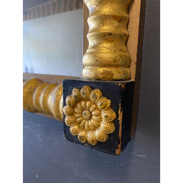 Antique Early 19th Century Reverse Painted Split Column Mirror | Chairish