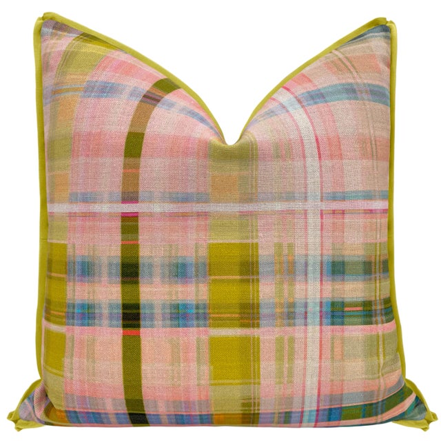 22" Multi Tattie Plaid by Anna Spiro Pillows - a Pair | Chairish