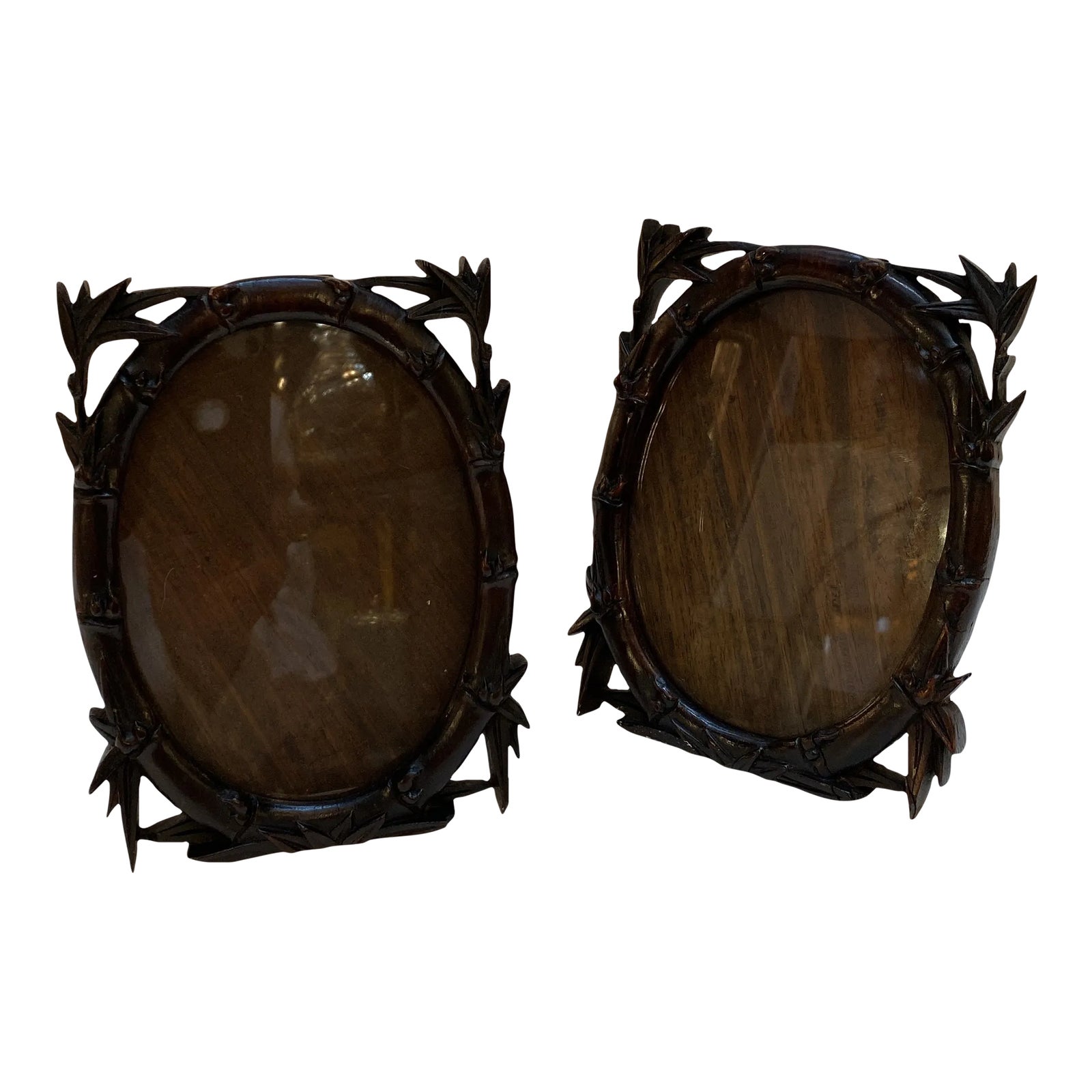 A Pair of Antique Chinese Hand Carved Picture Frames | Chairish
