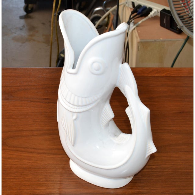 Gurgling Cod White Ceramic Pitcher Boston Shreve Cump & Low Company ...