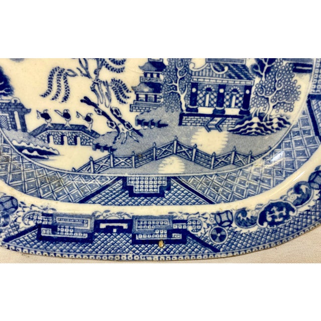 Small Antique Twigg Pottery Blue Willow Serving Plate/ Tray From ...