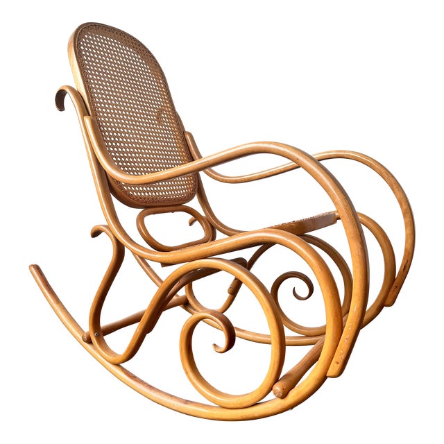 Vintage Thonet Bentwood And Caned Rocking Chair Chairish
