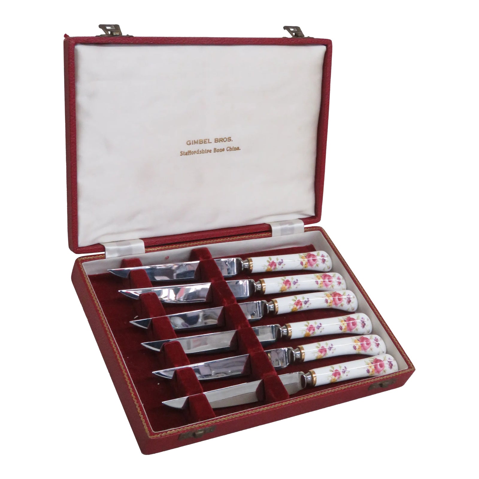 Gimbel Staffordshire Sheffield England Bone China Handles Set of 6 ...