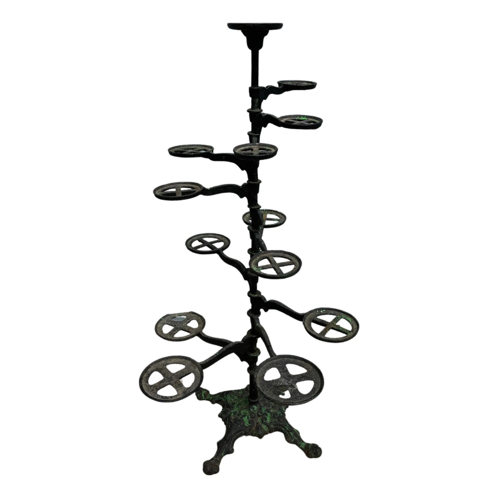 Early 1900s Victorian Cast Iron Rotating Plant Stand | Chairish