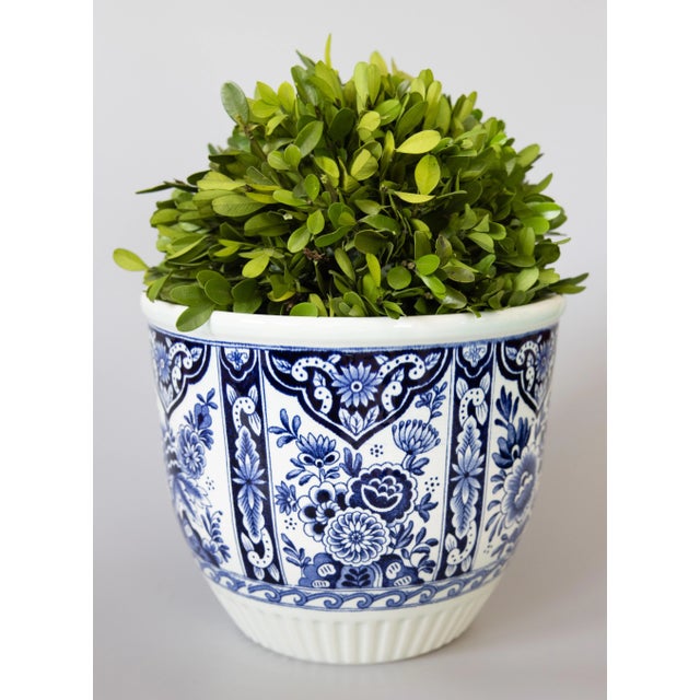 Vintage Dutch Delft Floral Planter Jardiniere | Chairish