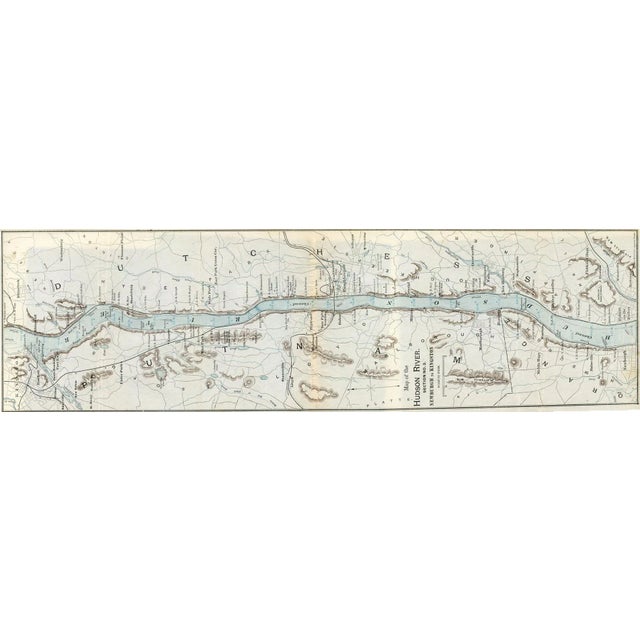 1900s, Hudson River Tourist Map, Newburgh to Kingston + Hyde Park ...