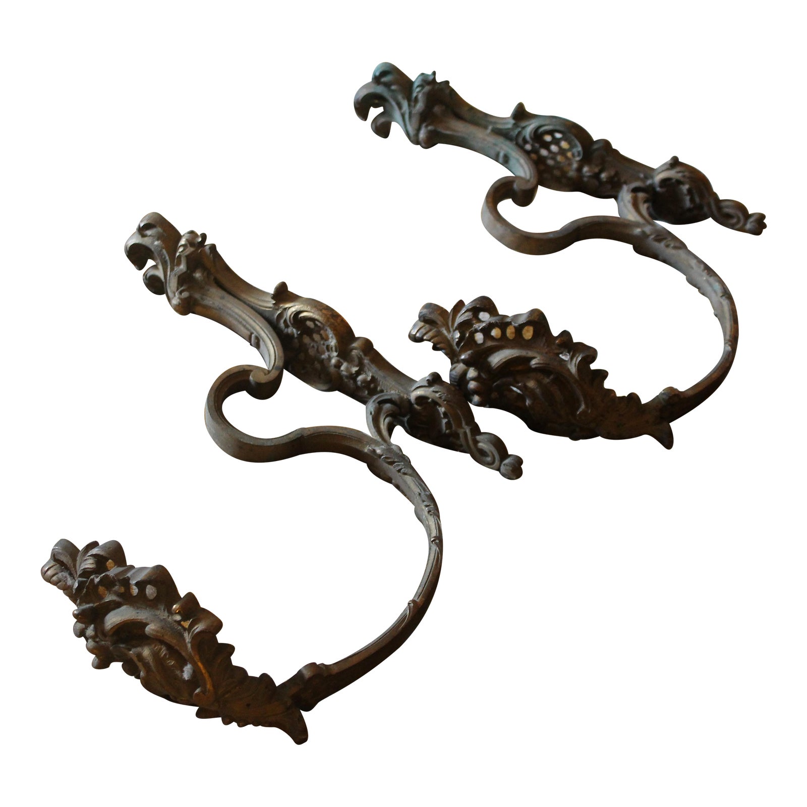 C1810 French Antique Grand Scale Rococo Louis XVI Bronze Drapery Tie ...