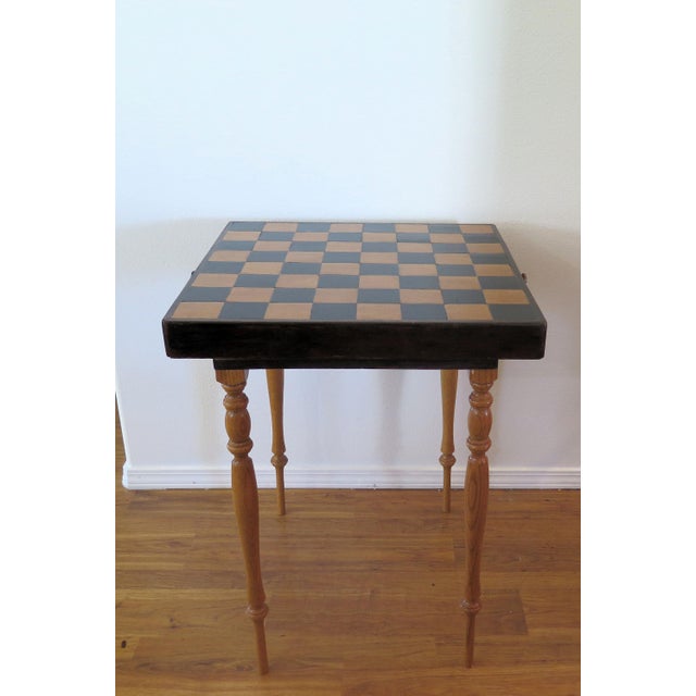 1940s Handcrafted Ash and Mahogany Wood Italian Chess Table With ...