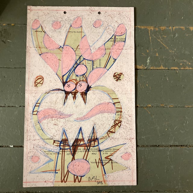 Contemporary Original Wayne Cunningham Abstract Drawing/Painting Signed ...